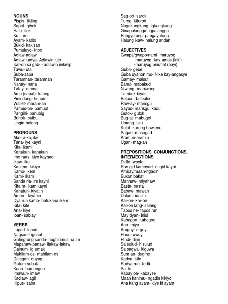 Igcalauagan-Kinaray-A Relection | PDF | Language Mechanics | Semantic Units
