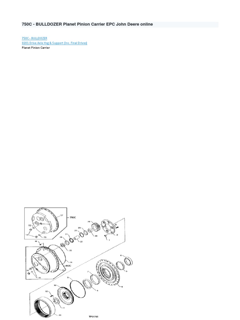 750C - BULLDOZER Final Drive Assembly EPC John Deere online