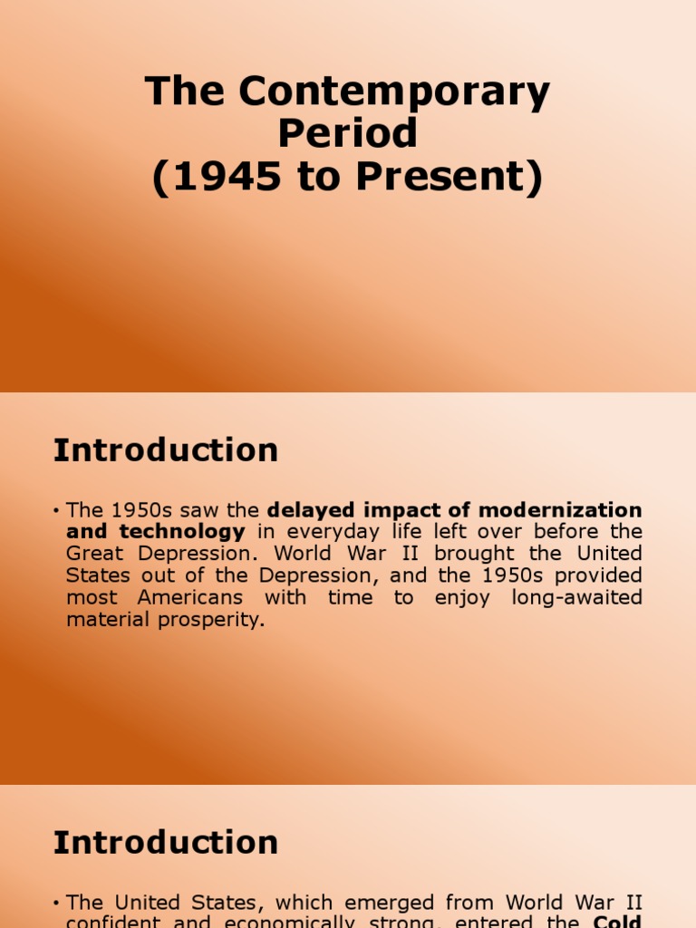 Overview of the Contemporary Period | PDF | Poetry