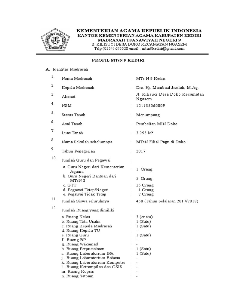 PROFIL MTSN 9 | PDF