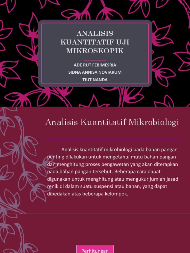Analisis Kuantitatif Mikrobiologi: Metode Perhitungan Jumlah Sel Mikroba | PDF