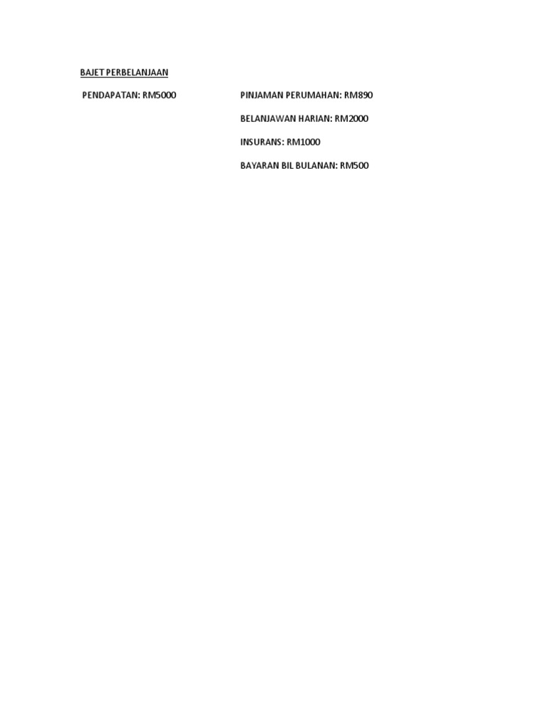 Contoh Bajet | PDF