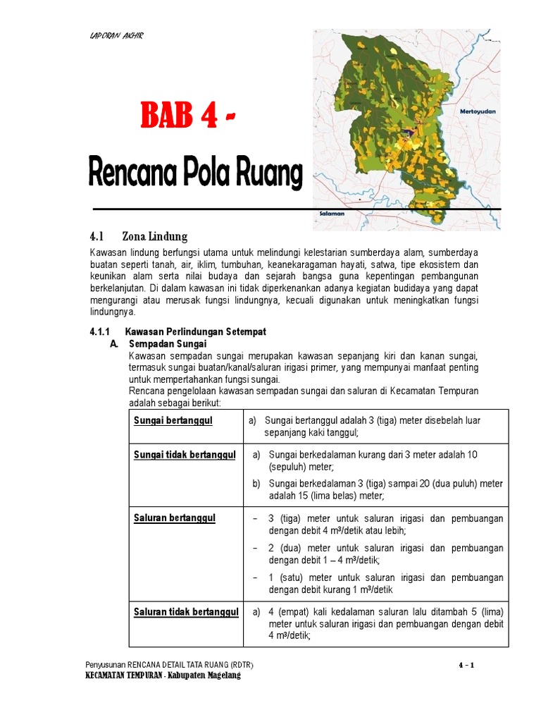 Bab 4-Rencana Pola Ruang RDTR Tempuran Magelang | PDF | Sains & Matematika