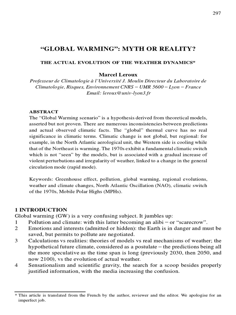 0 Jstor Global Warming Myth or Reality | PDF