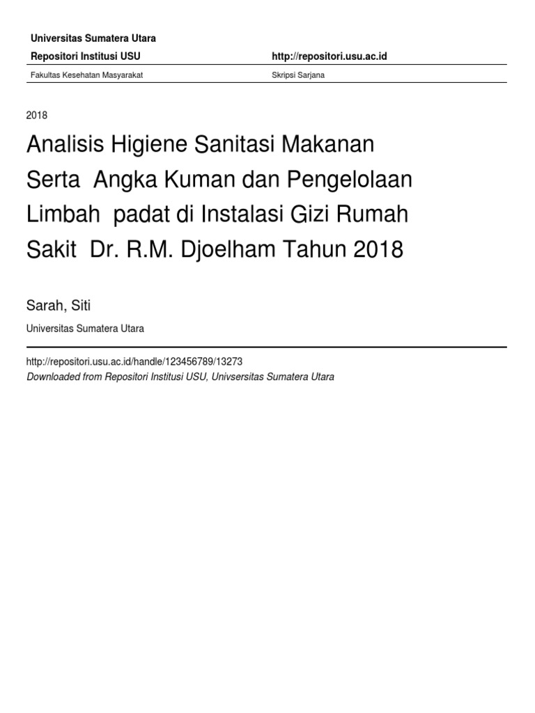 Higiene Sanitasi & Limbah RS 2018 | PDF | Pengembangan Diri | Sains & Matematika
