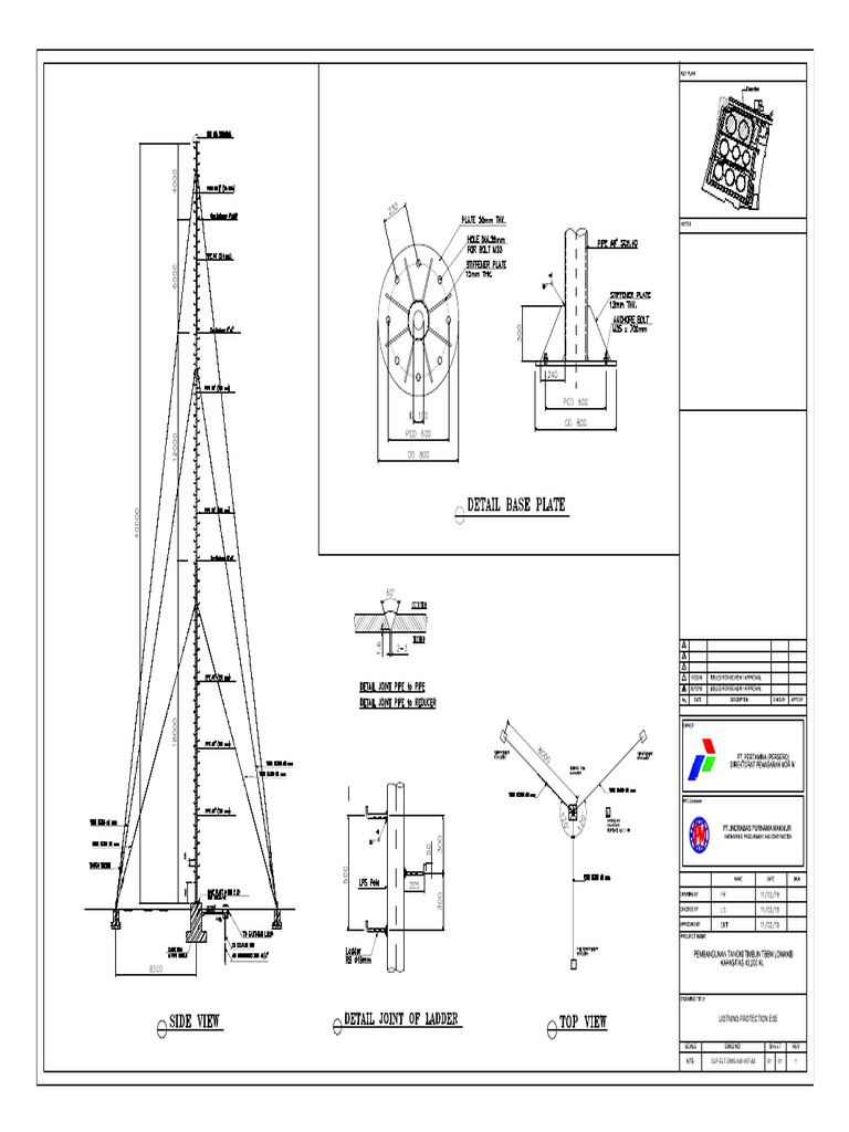 Clp-Dwg-Mec-40-004-A3 - Lightning Protection Structure Detail | PDF