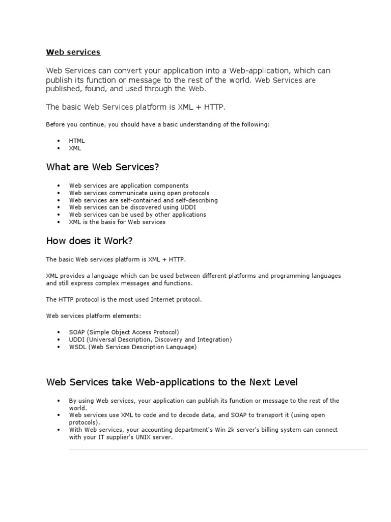 What Are Web Services? | PDF | Parameter (Computer Programming) | Web ...