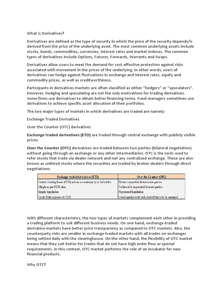 Derivatives And Trade Life Cycle Pdf