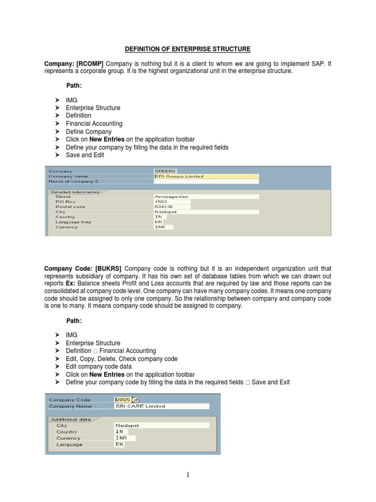 SAP SD Enterprise Structure Overview | PDF