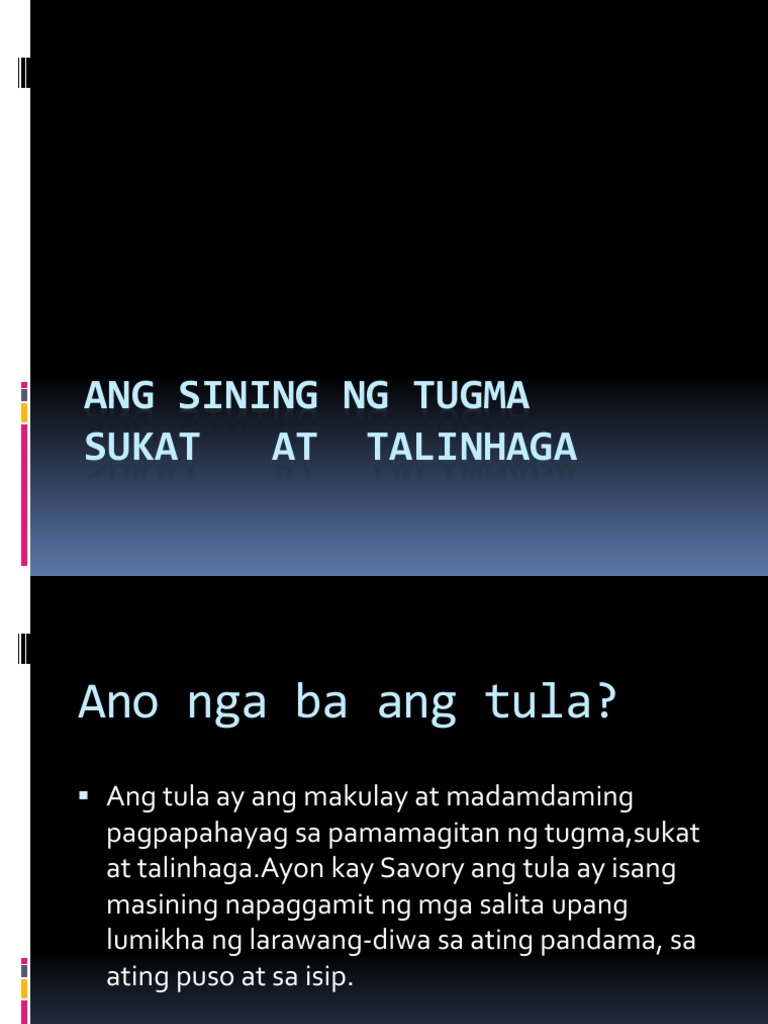 Sining NG Tula | PDF