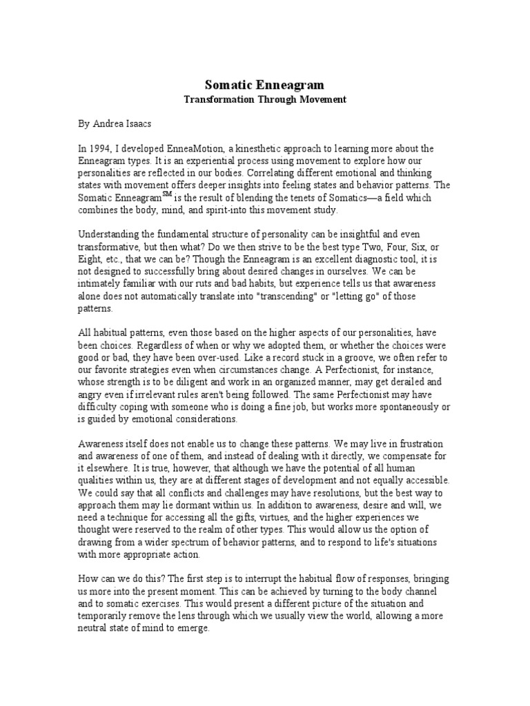 Somatic Enneagram | PDF