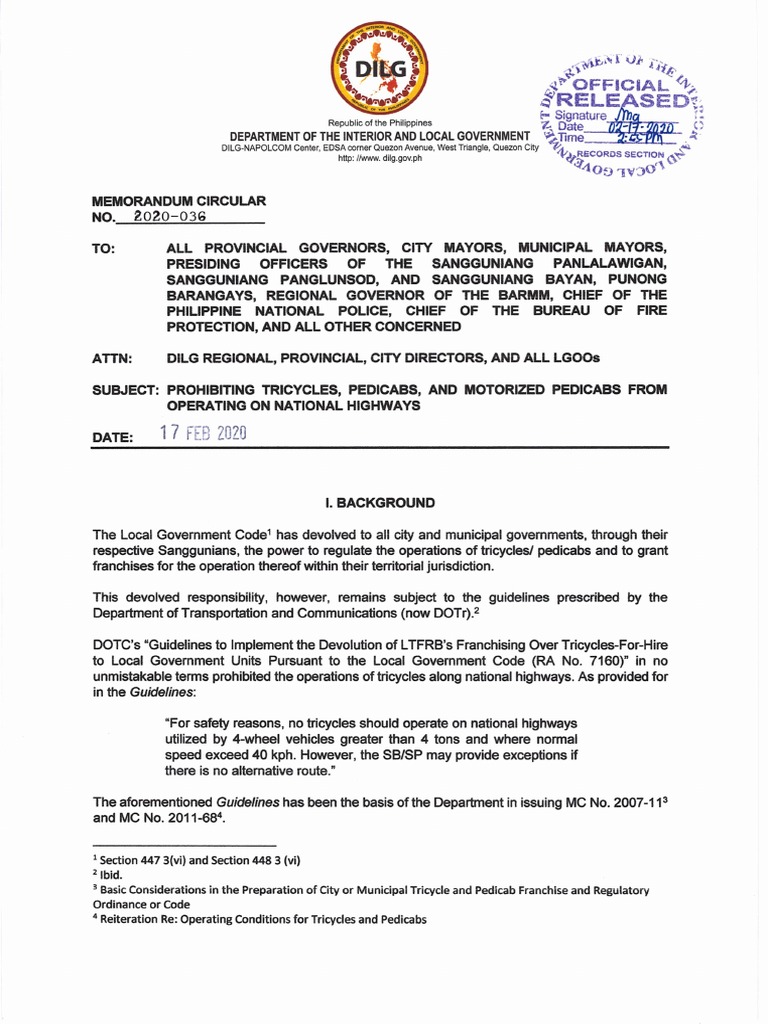 Dilg Memo 2020-036 PDF | PDF