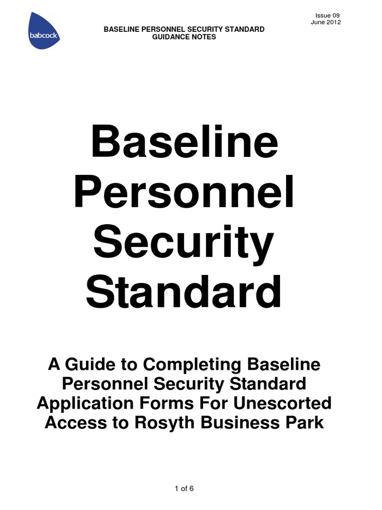 BPSS Application Guidance for Rosyth Access | PDF
