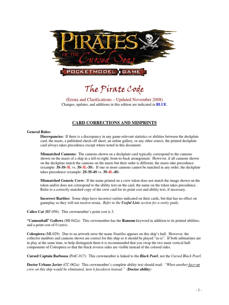 The Pirate Code (November 2008) PDF | PDF | Ships | Shipwrecks
