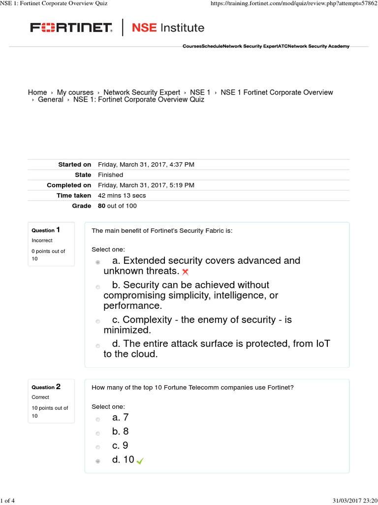 NSE1-1 Review | PDF | Computers