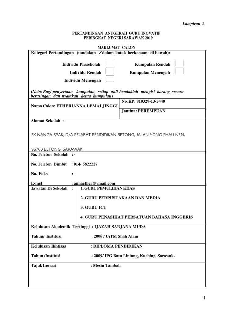 Pertandingan Anugerah Guru Inovatif 2019 Pdf
