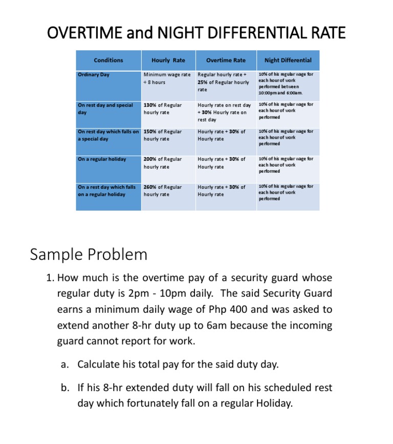 Sample Prob OT - ND Pay | PDF