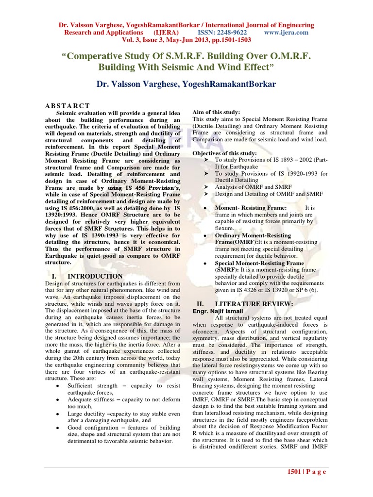 SMRF vs OMRF: Seismic Performance Analysis | PDF