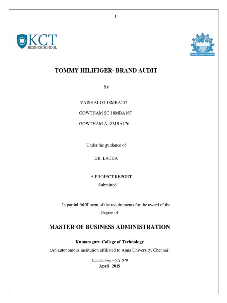 Tommy Hilfiger Brand Audit Report | PDF