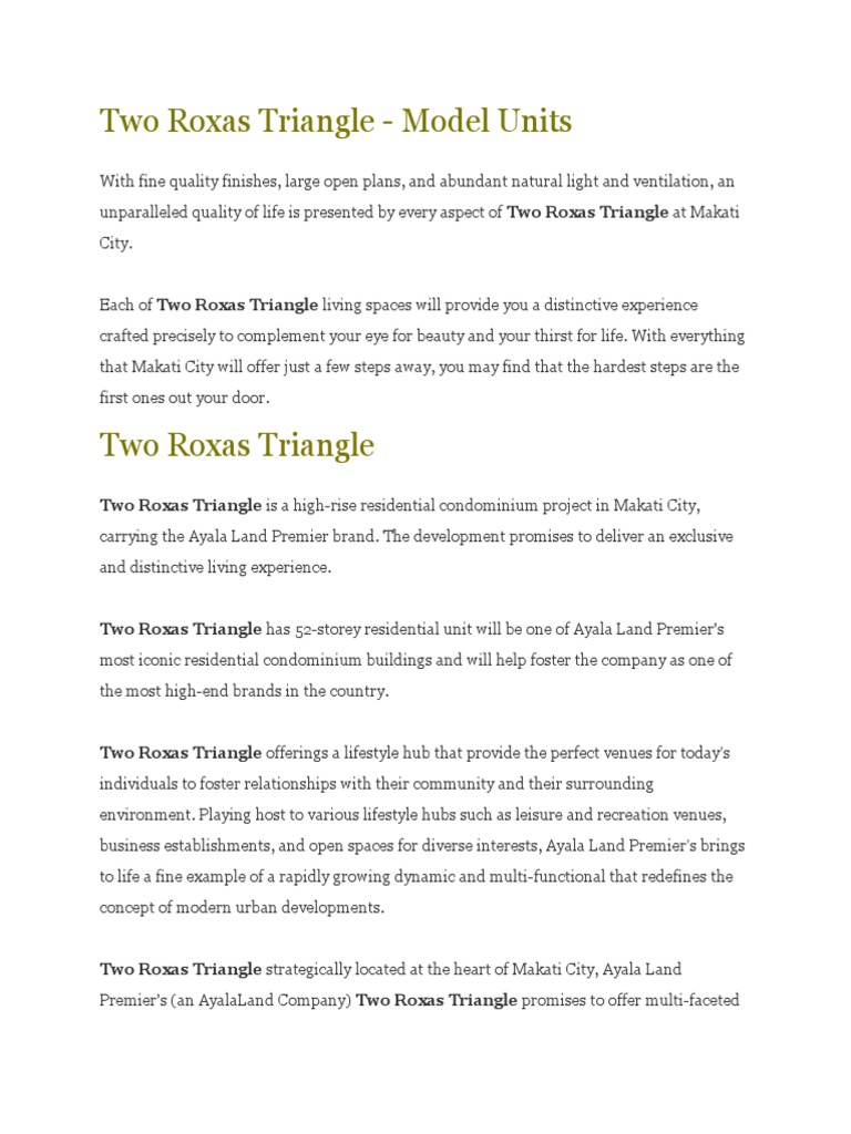 Roxas Triangle | PDF