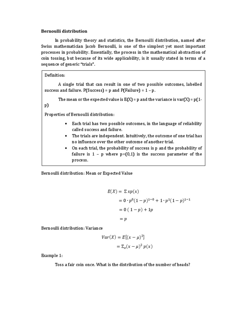 18 Bernoulli Distribution | PDF