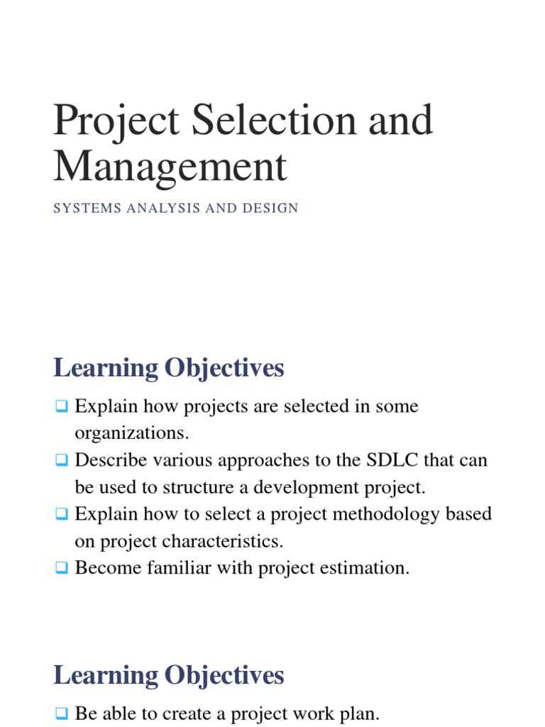 Project Selection and Management | PDF | Business | Computers