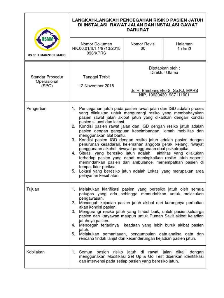 Spo-Langkah-Langkah Pencegahan Risiko Pasien Jatuh Di Instalasi Rawat ...
