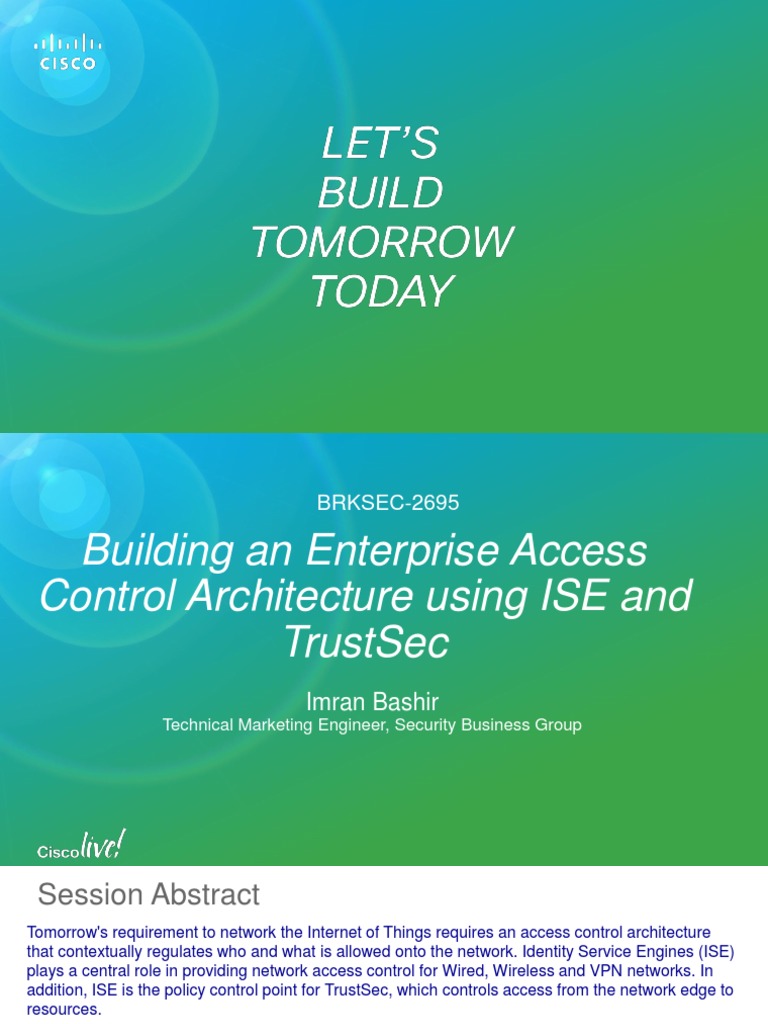 BRKSEC-2695 - Building An Enterprise Access Control Architecture Using ISE and Trust Sec | PDF