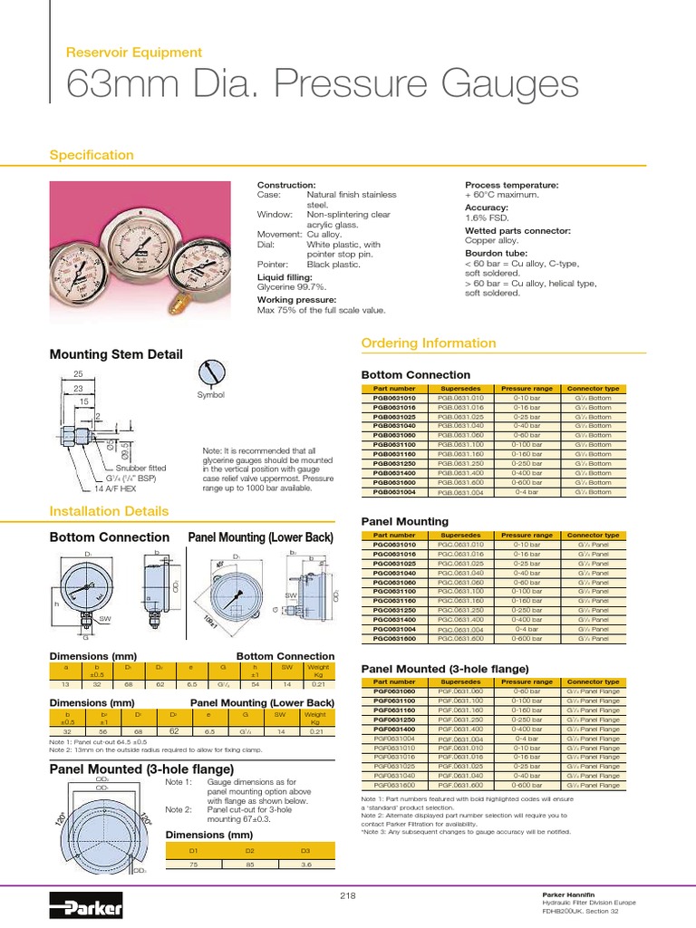Manometros Parker | PDF