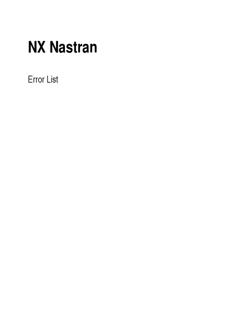 NX Nastran Error List | PDF