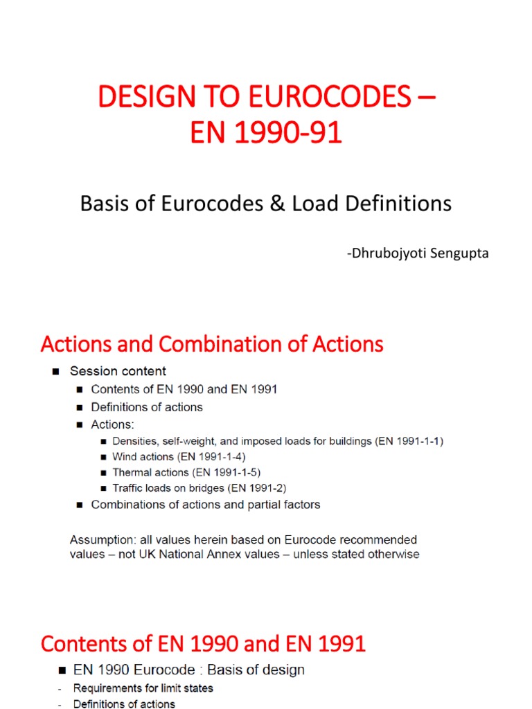 Design To Eurocodes EN 1990-91 | PDF