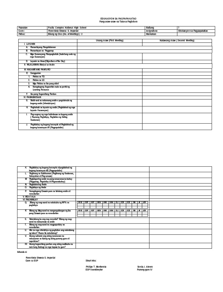 DLL Esp Template | PDF