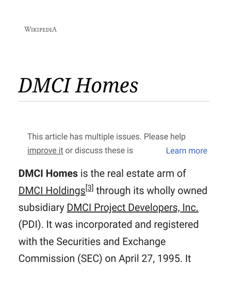 DMCI Homes - Wikipedia PDF | PDF