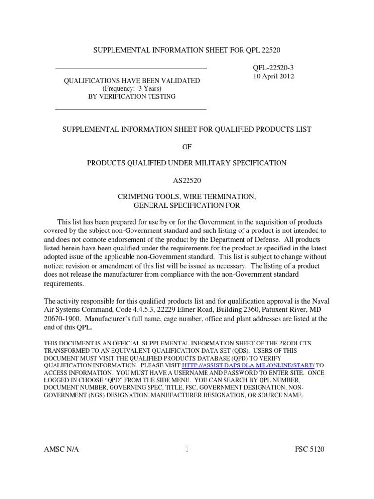Crimping Tool Govt Designation To Manufacturer's | PDF | Computers