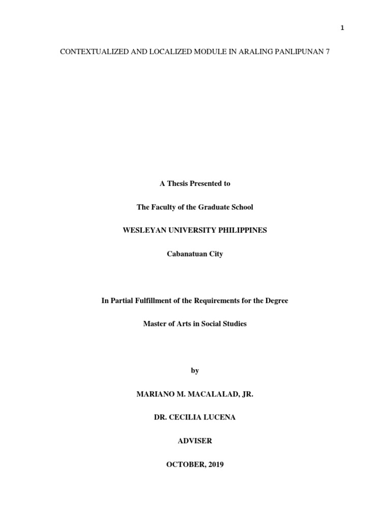 CONTEXTUAIZED AND LOCALIZED MODULE IN AP7 Revised | PDF