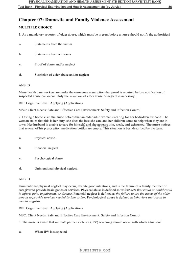 TB-Chapter 07 Domestic and Family Violence Assessment PDF | PDF