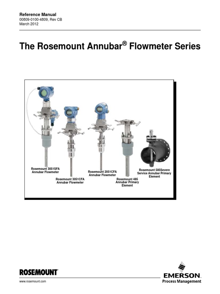 Manual Rosemount Annubar Flowmeter Series Part 1 en 88150 PDF | PDF | Home & Garden | Computers