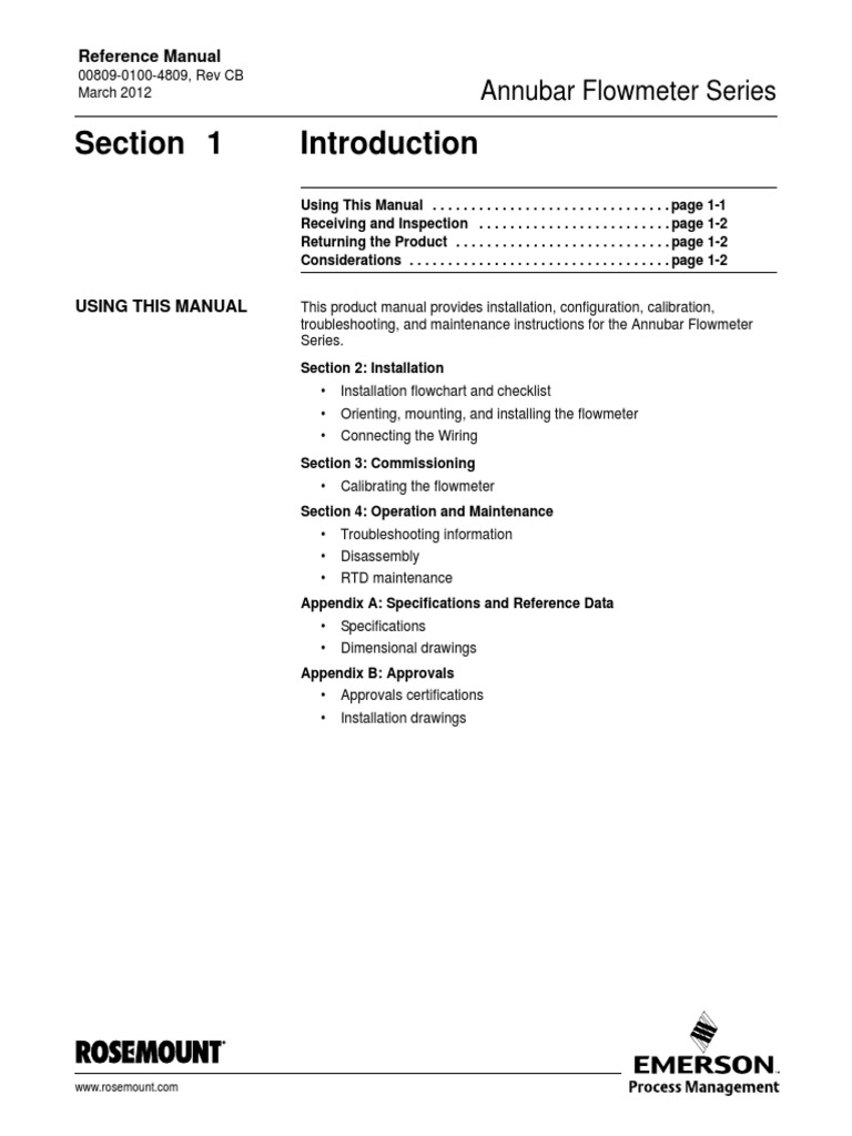 Manual Rosemount Annubar Flowmeter Series Part 3 en 88154 PDF | PDF
