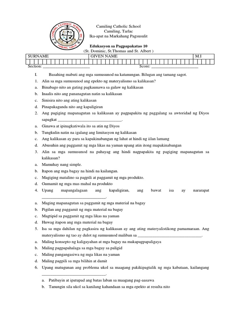 ESP Grade 10 4th Quarter | PDF