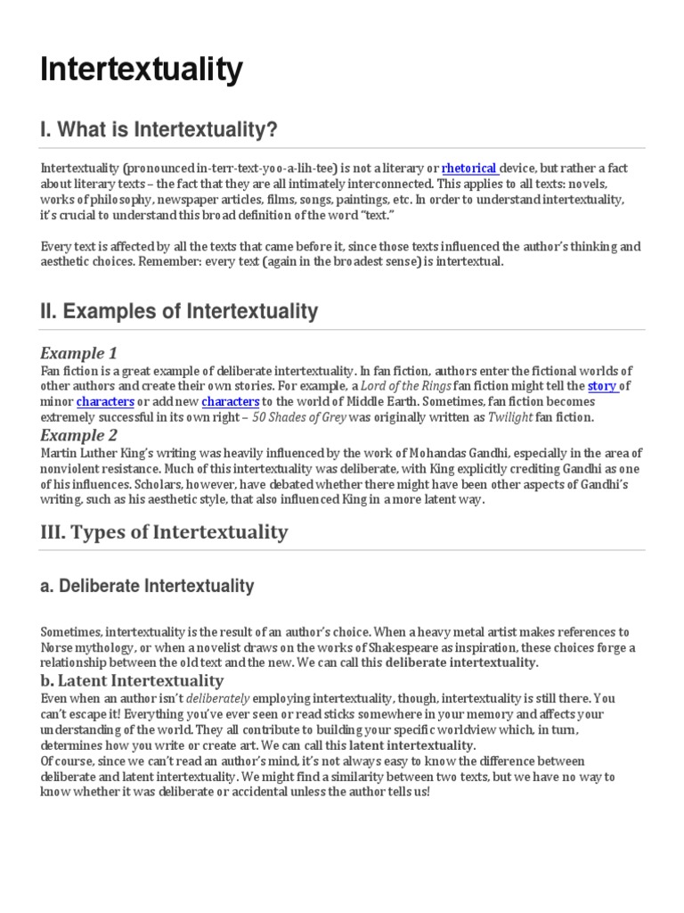 Understanding Intertextuality Types | PDF
