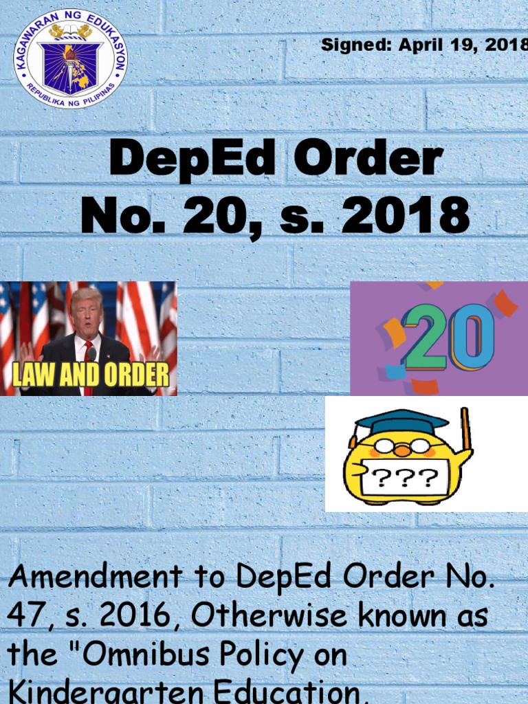 DepEd Order No. 20 S. 2018 | PDF