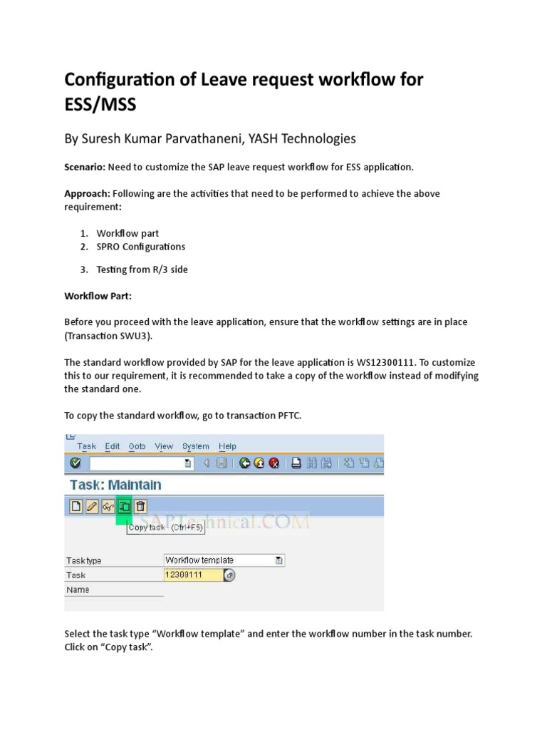 Vdocuments - MX - Configuration of Leave Request Workflow For Ess | PDF ...