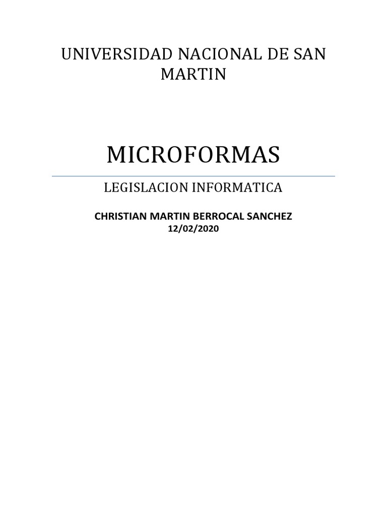Microformas Christian Berrocal | PDF