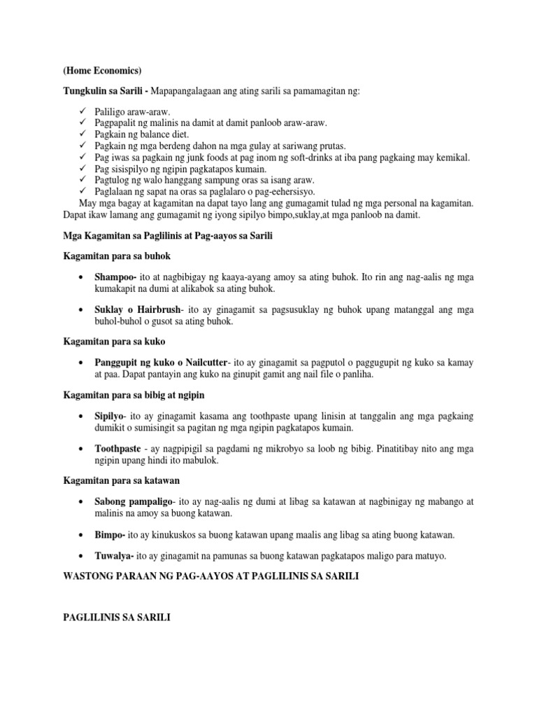 Home Economics | PDF