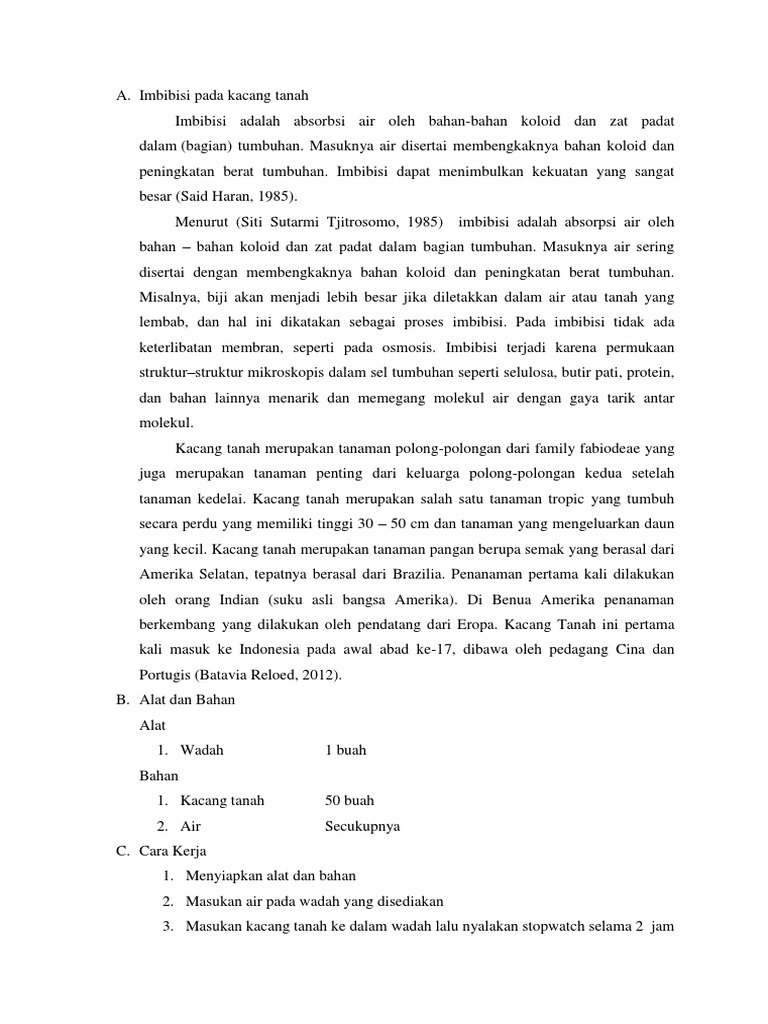 Imbibisi pada Kacang Tanah | PDF | Sains & Matematika