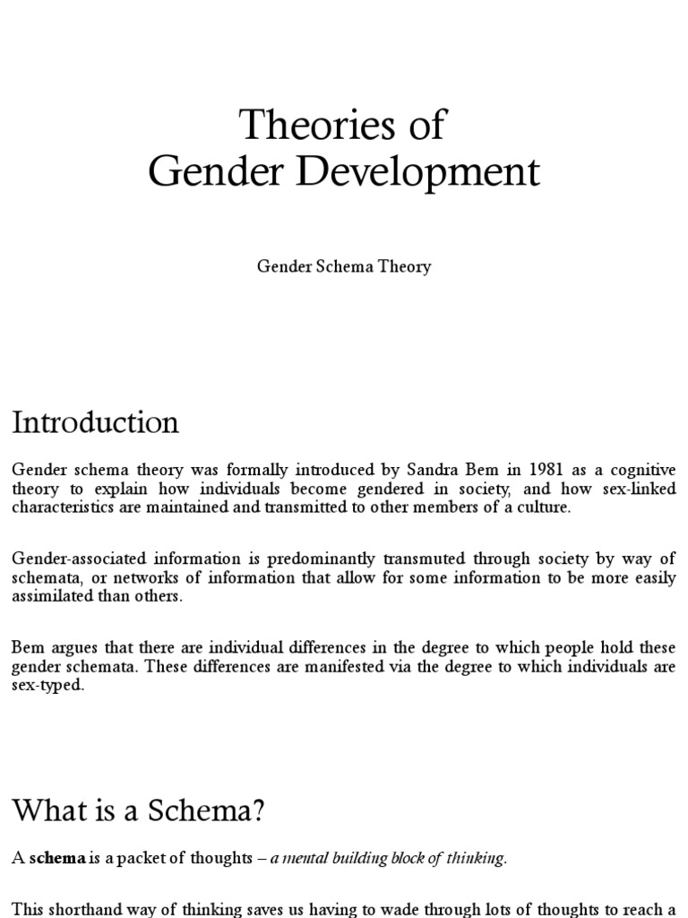 Gender Schema Theory Explained | PDF