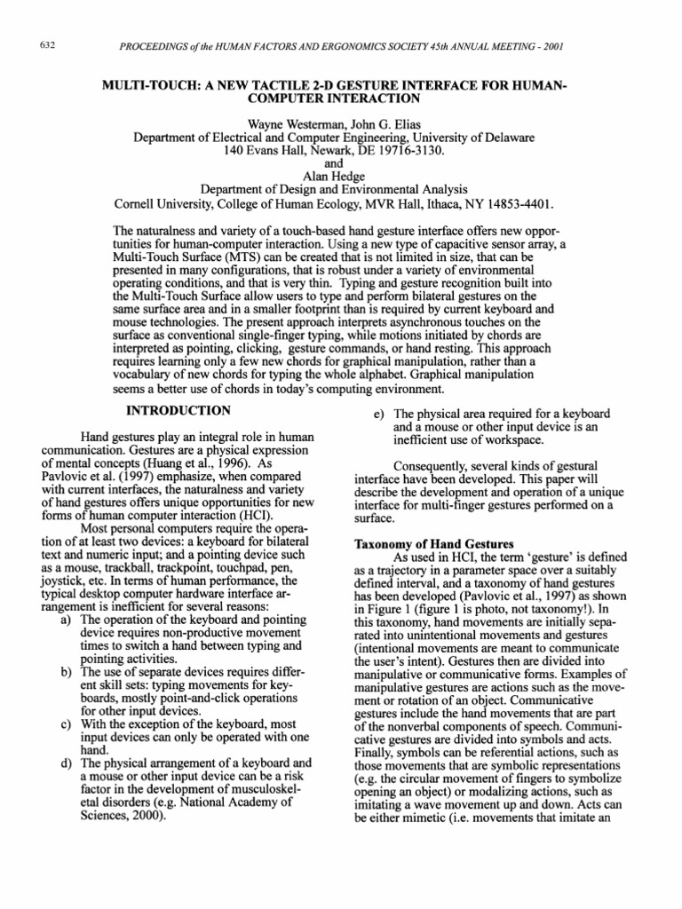 HFES Multi Touch Proceedings | PDF | Touchscreen | Graphical User Interfaces