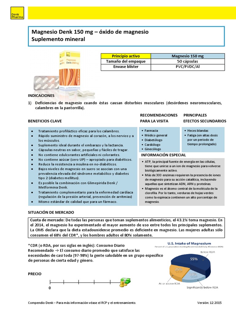 Magnesio Denk 150 mg: Usos y Beneficios | PDF | Relaciones personales ...
