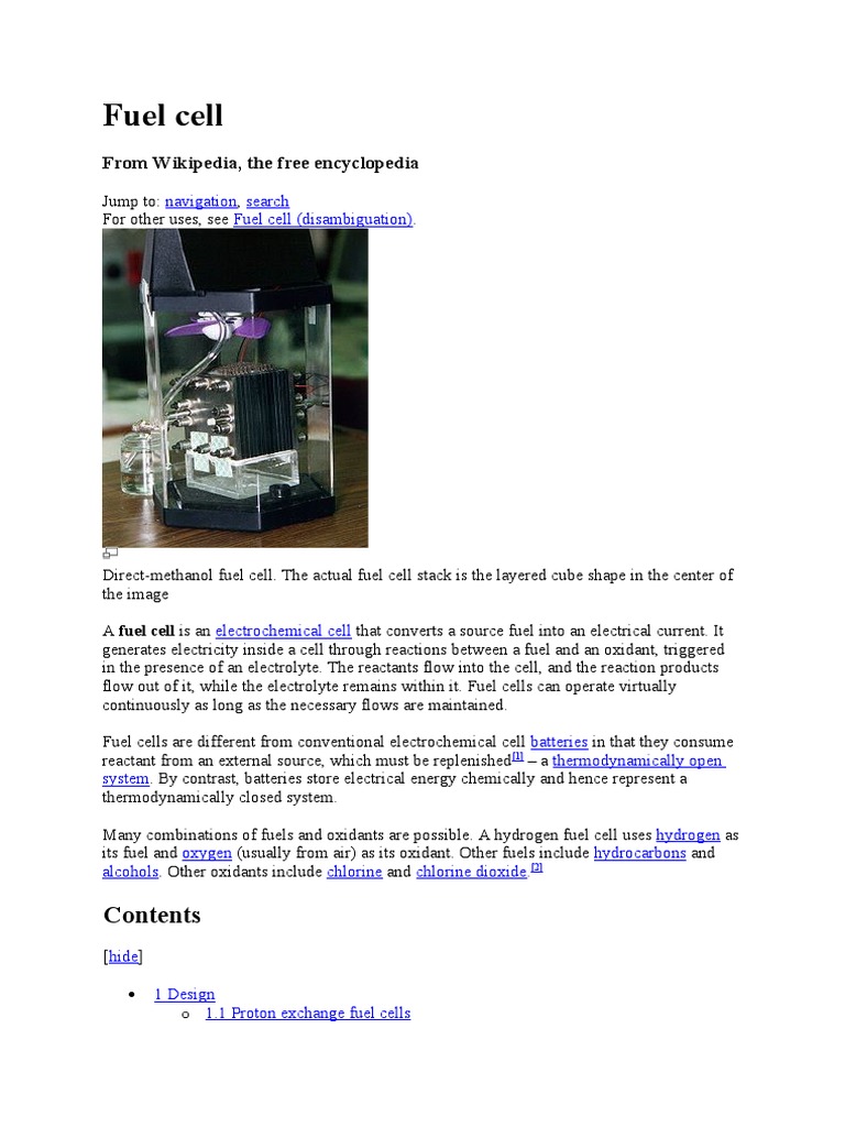 Fuel Cell: From Wikipedia, The Free Encyclopedia | Download Free PDF ...