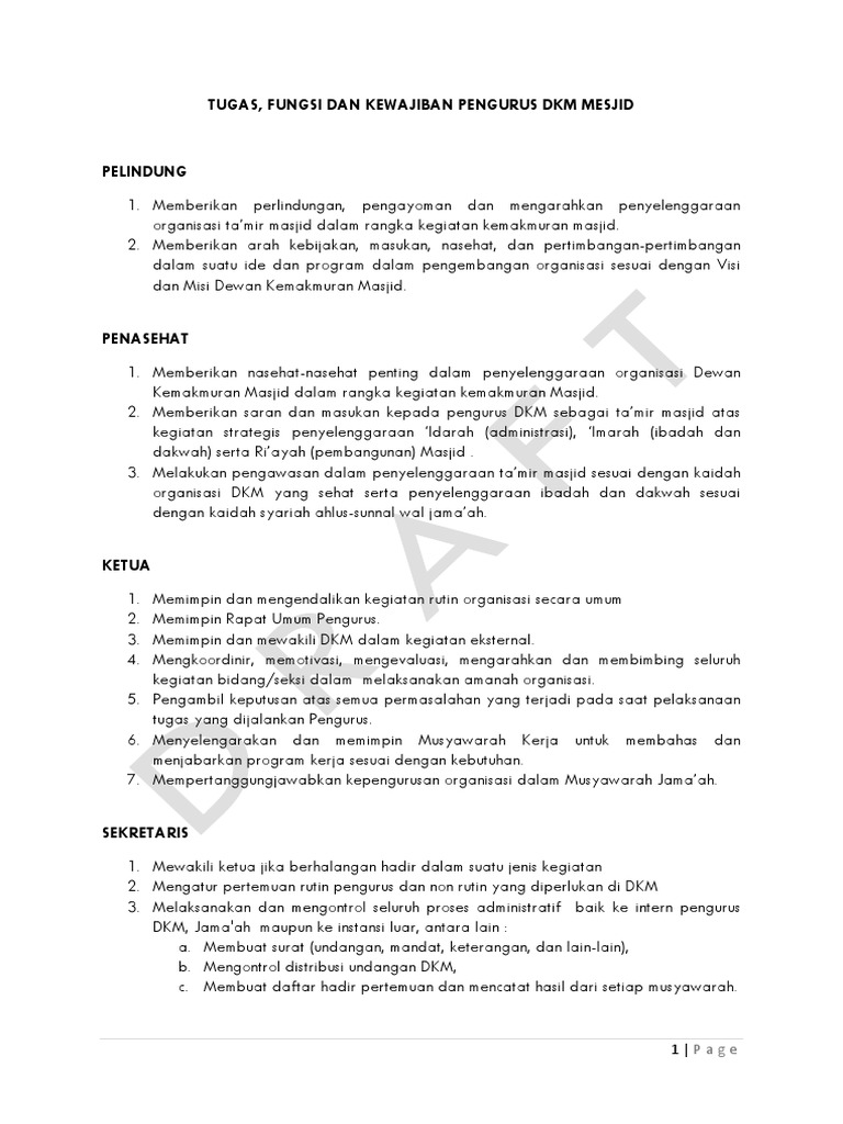 Tugas Dan Fungsi DKM | PDF